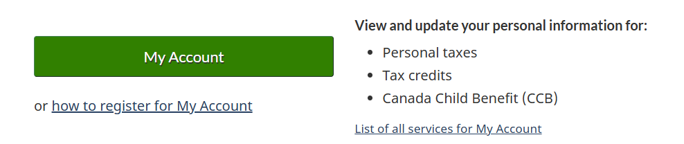Como Registrarse en CRA MyAccount