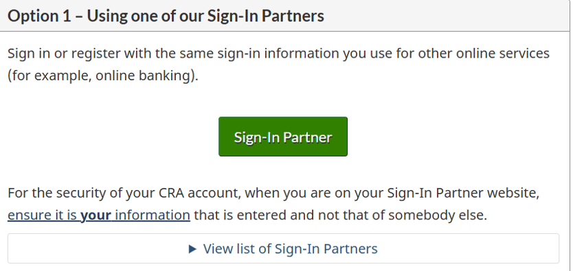 Como Registrarse en CRA MyAccount