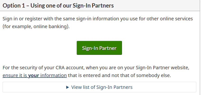 Como Registrarse en CRA MyAccount