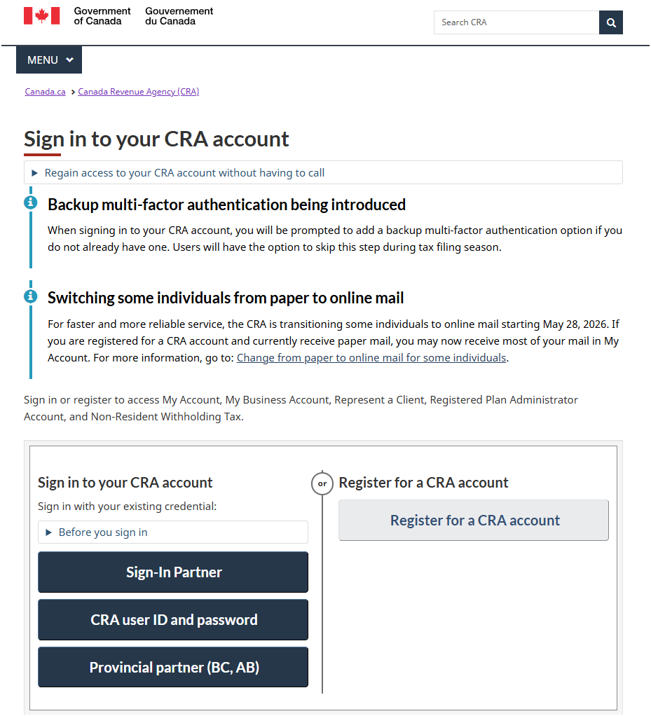 How to Check Your CRA Benefits and Credits Online