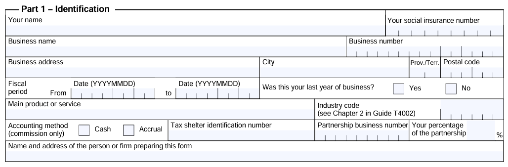 T2125 - A Guide for Independent Contractors and Self Employed Individuals