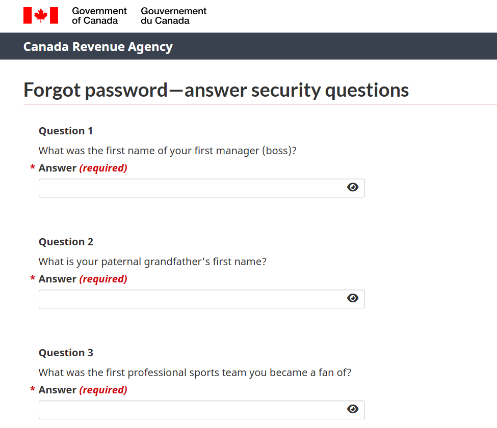 How to Reset Access to Your CRA My Account