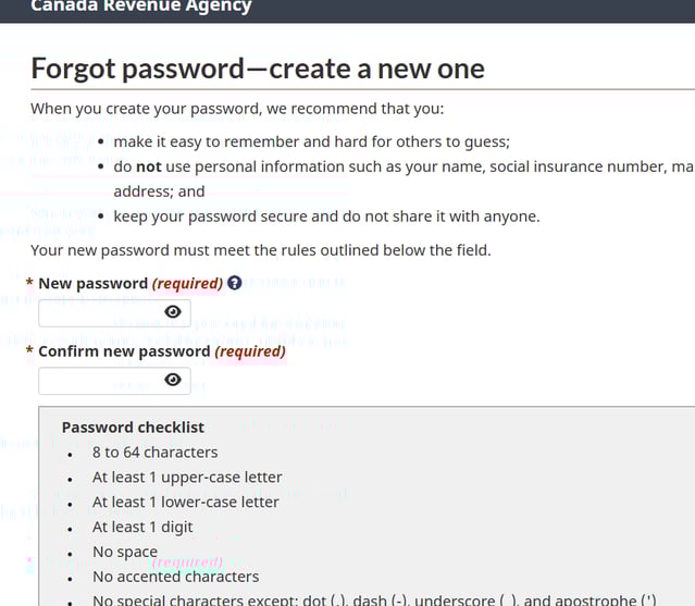 How to Reset Access to Your CRA My Account